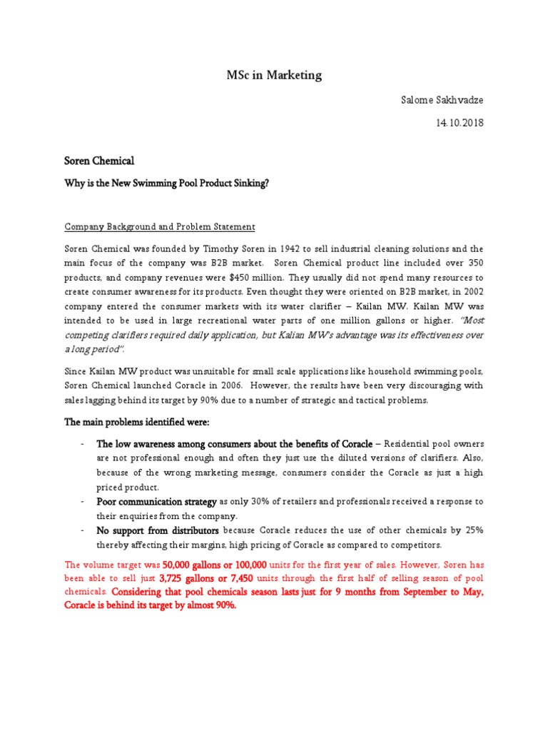 Case Study - Soren Chemical | PDF | Brand | Marketing