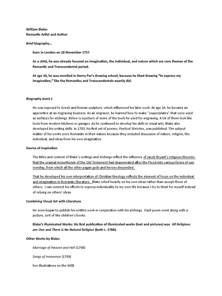 William Blake | PDF | William Blake | Romanticism
