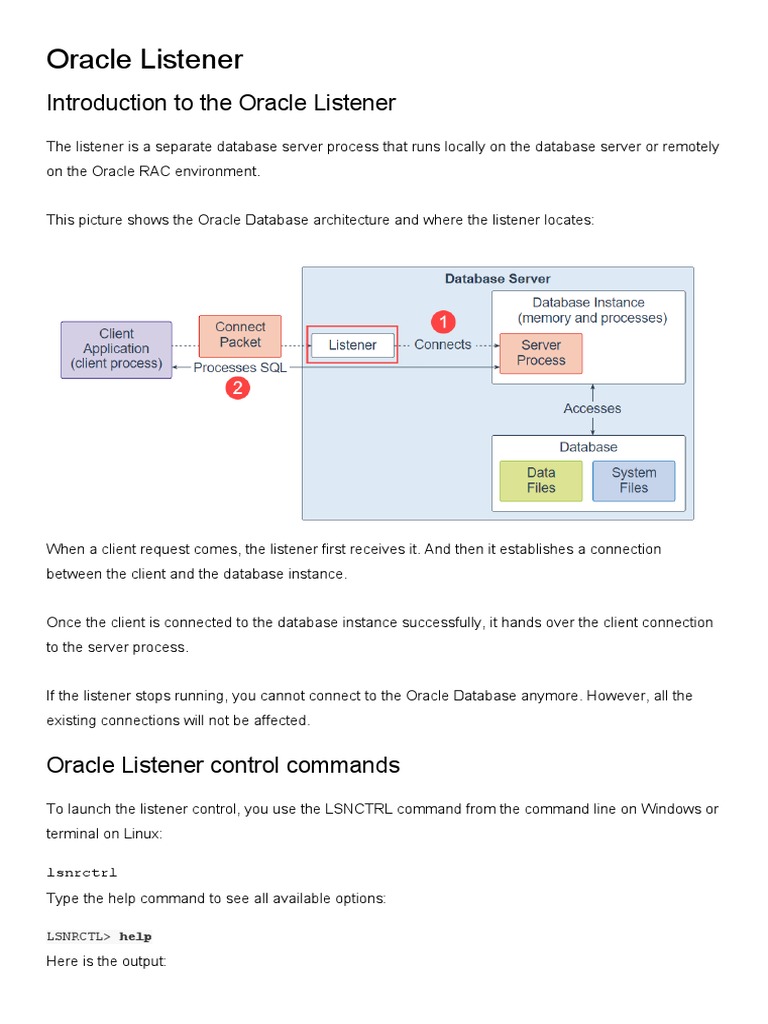 Oracle Listener | PDF | Command Line Interface | Databases