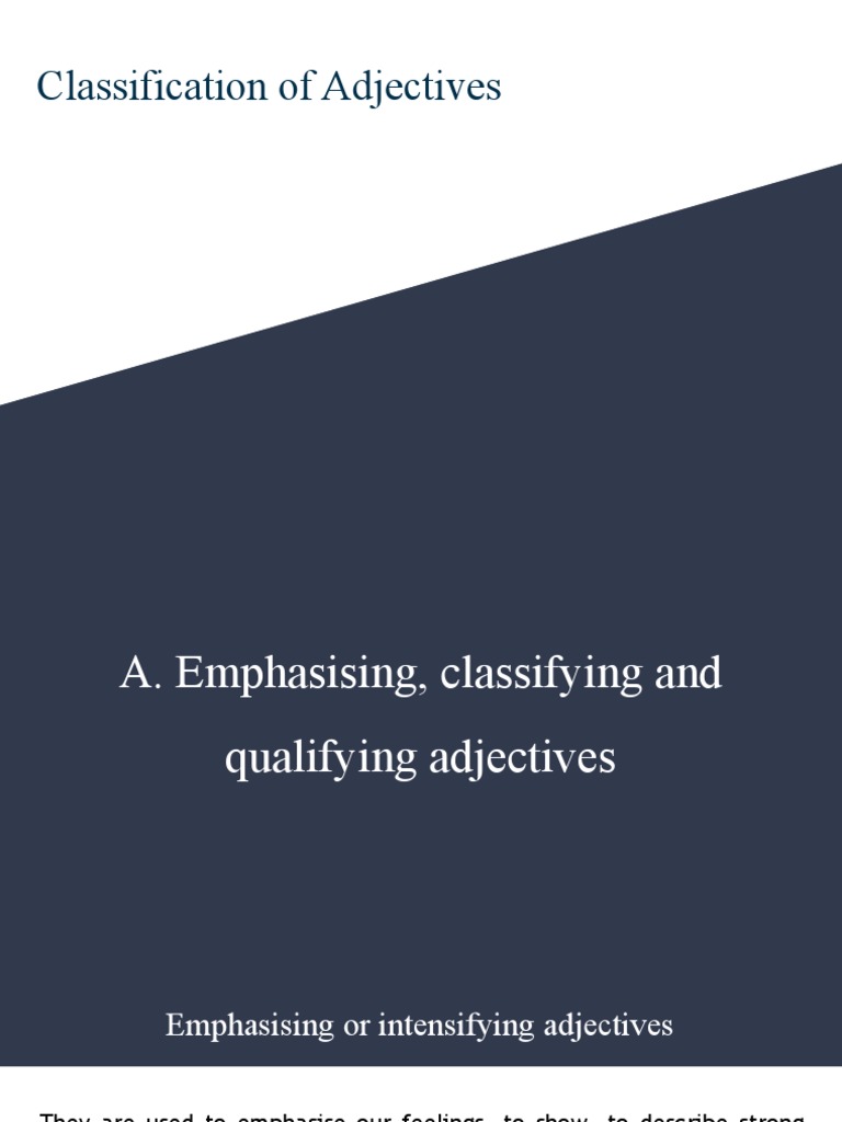 Classification of Adjectives | PDF | Adjective | Verb