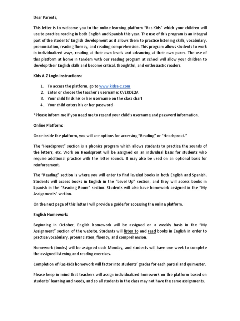 Raz-Kids Letter 2do A Rana | PDF | Homework | Learning Methods