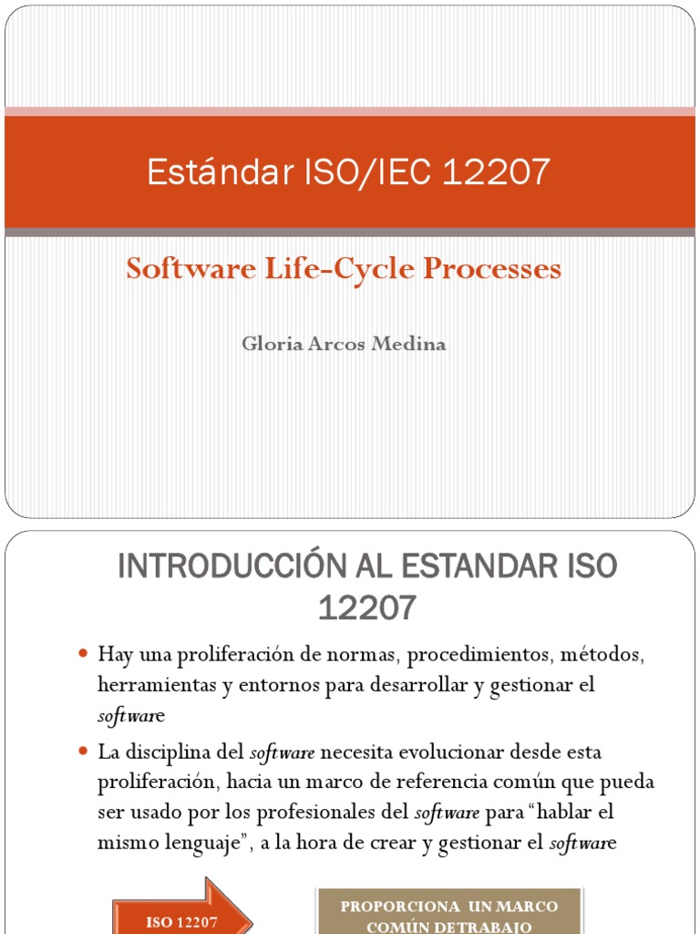 3-Estandar 12207 Diapositivas | PDF | Evaluación del ciclo de vida | Software