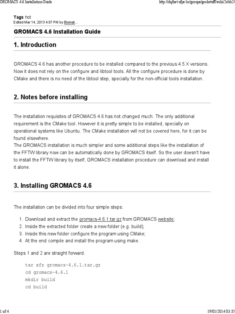 GROMACS 4.6 Installation Guide: Tags Hot | PDF | Message Passing ...