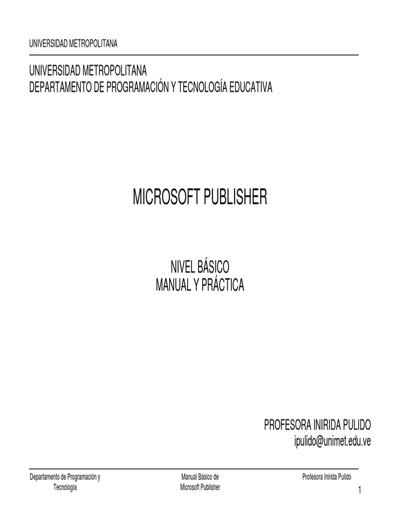 Manual Básico de Microsoft Publisher | PDF | Ventana (informática ...