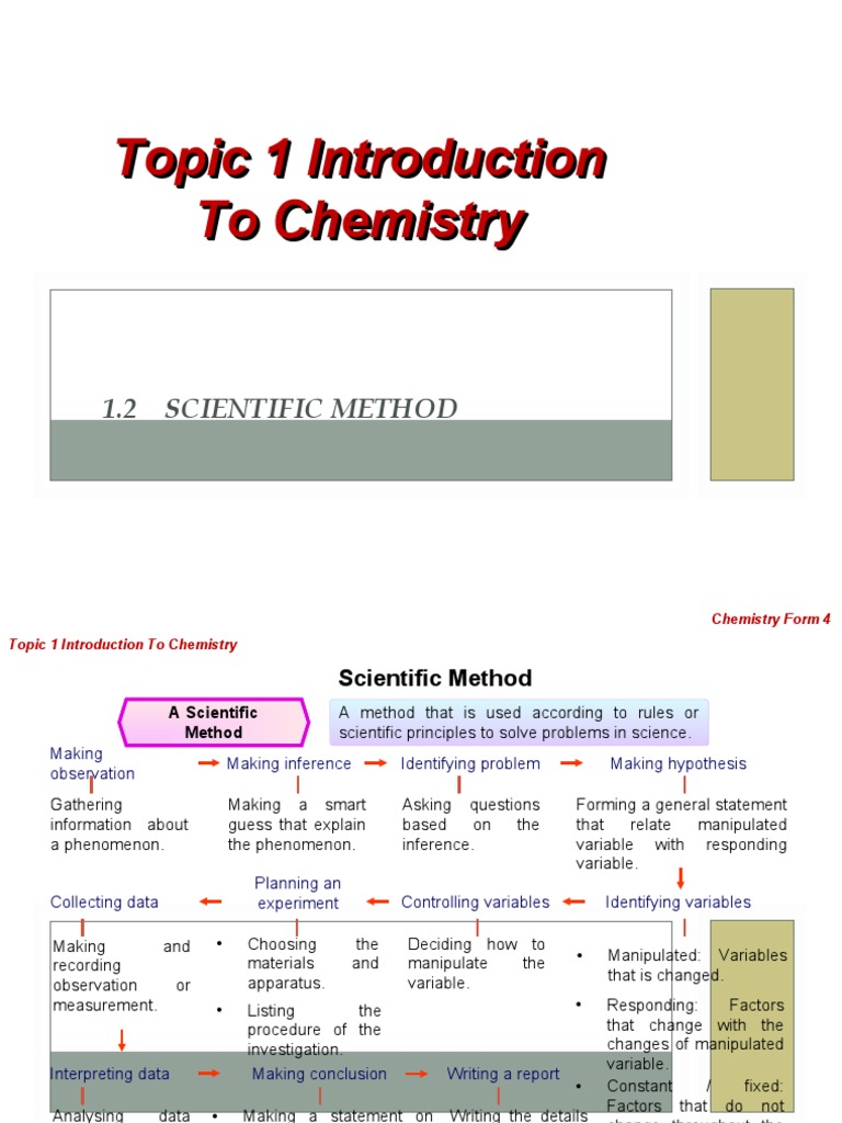 Scientific Method in Chemistry Experiment | PDF | Scientific Method ...