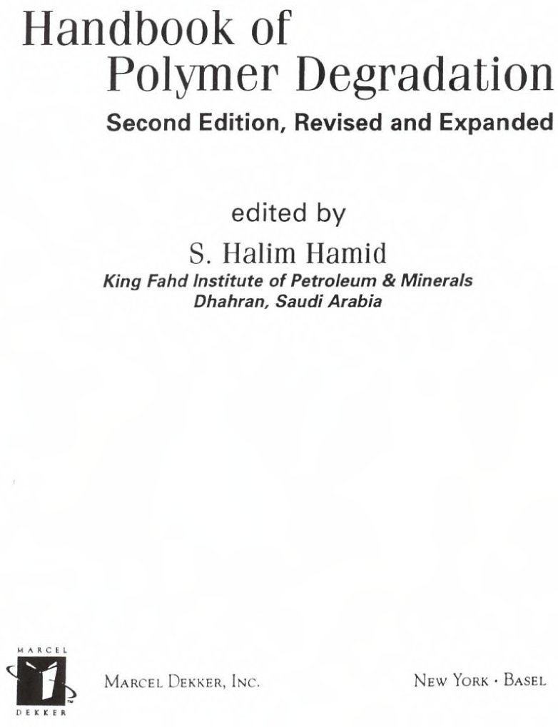 Handbook of Polmer Degradation | PDF