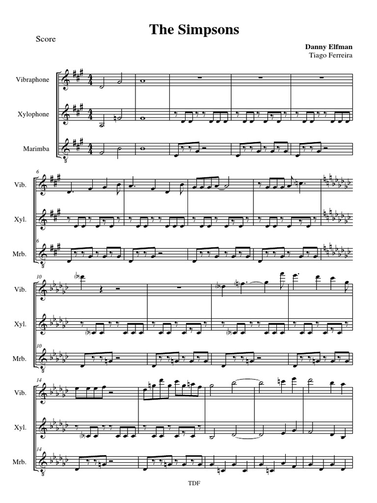 The Simpsons: Score | PDF | Percussion Instruments | Music Production