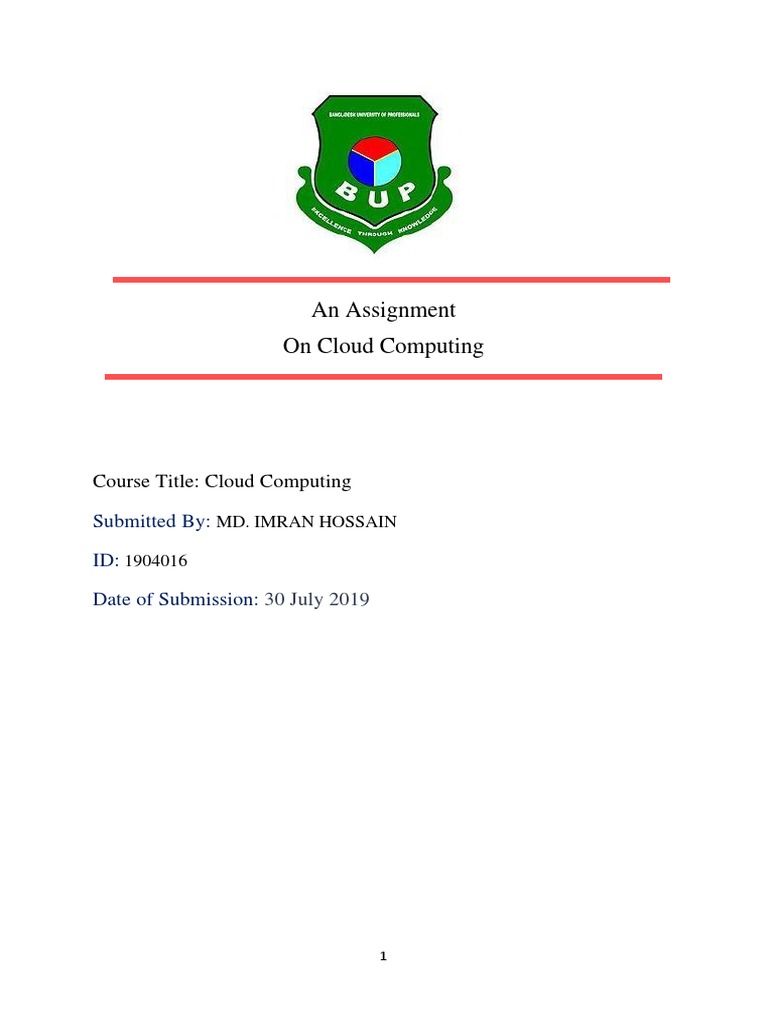 An Assignment On Cloud Computing | PDF | Cloud Computing | Web 2.0
