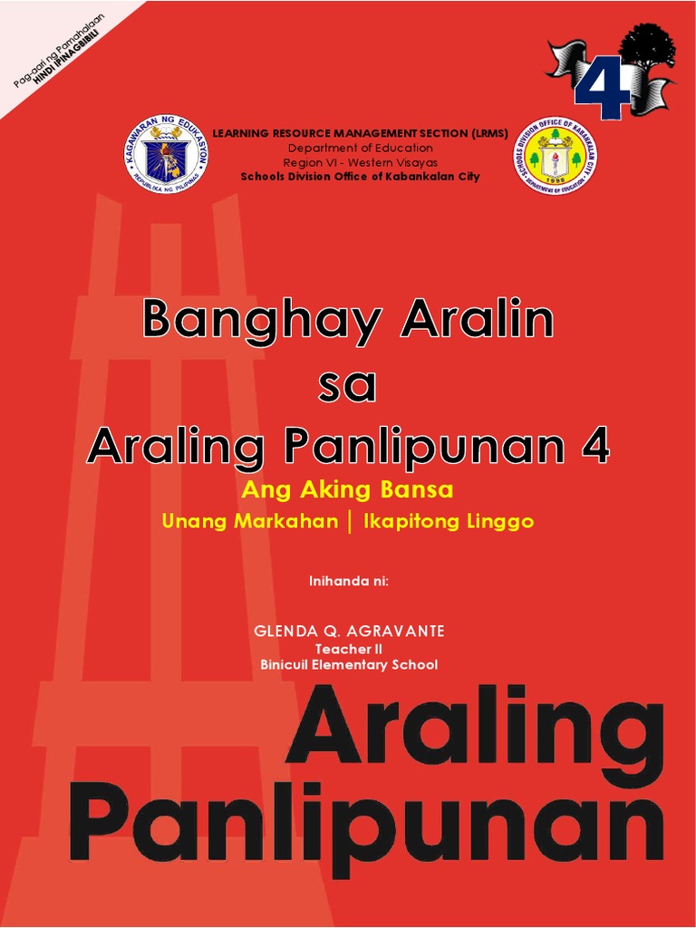 Ang Aking Bansa Lesson Exemplar in AP 4 (AP4AAB-Ig-h-10) | PDF