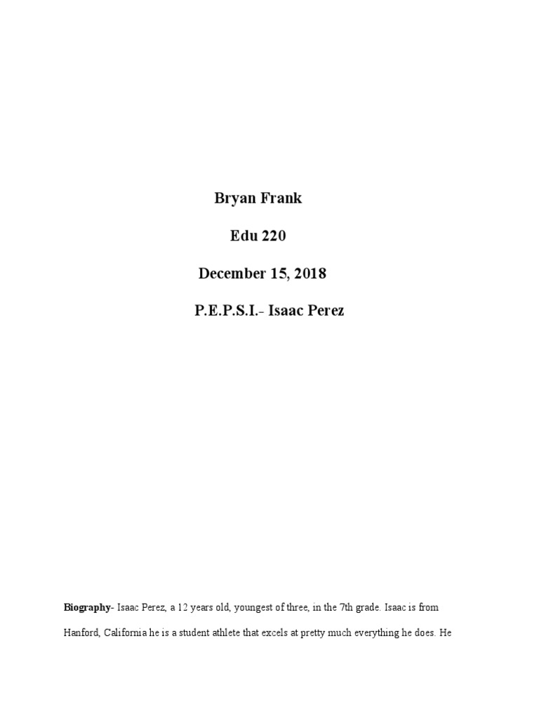 Edu 220 Pepsi | PDF | Self Control | Self-Management