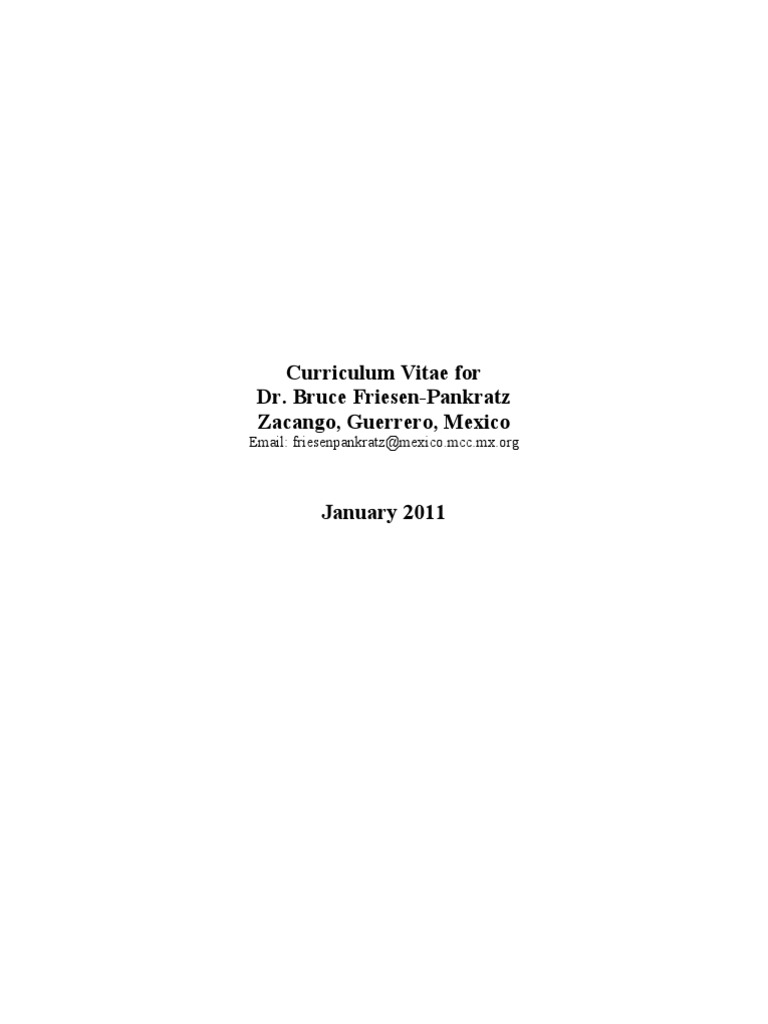 Dr. Bruce Friesen-Pankratz CV | PDF | Wetland | Environmental Remediation
