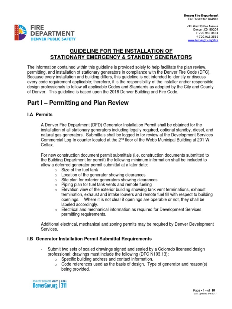 Generator Install Guideline | PDF | Exhaust Gas | Fire Safety