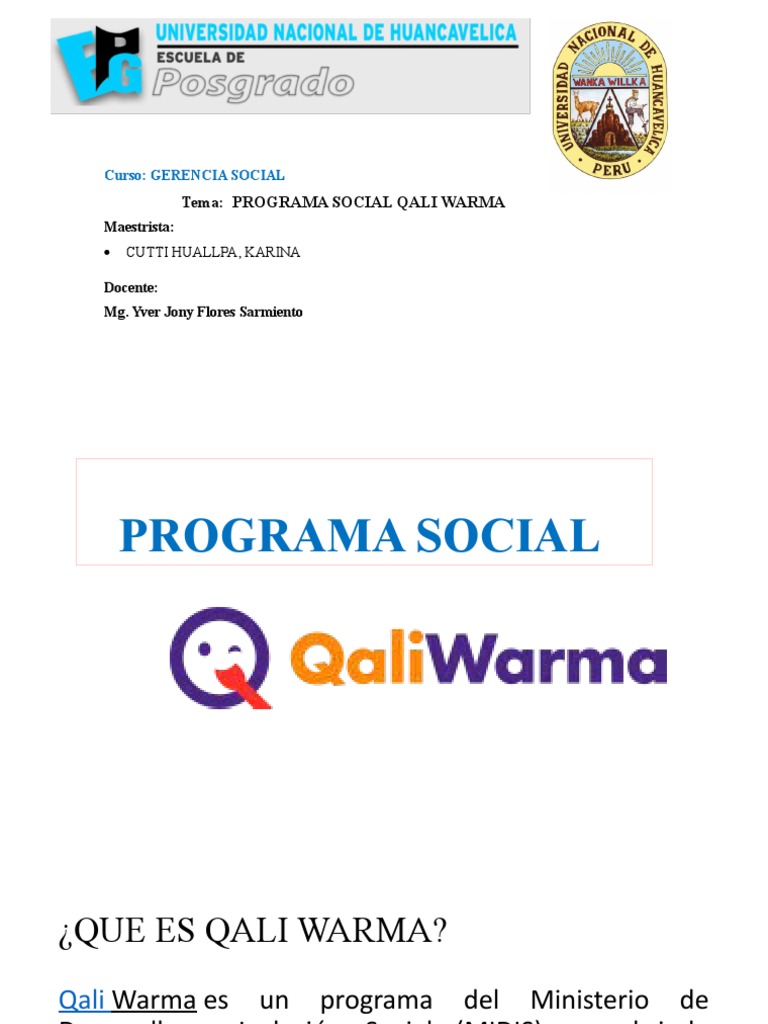 Programa Social Diapositiva | PDF | Educación de la primera infancia ...