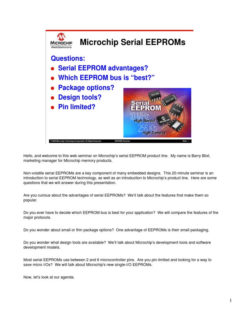 Eeprom Microchip | PDF | Microcontroller | Integrated Circuit