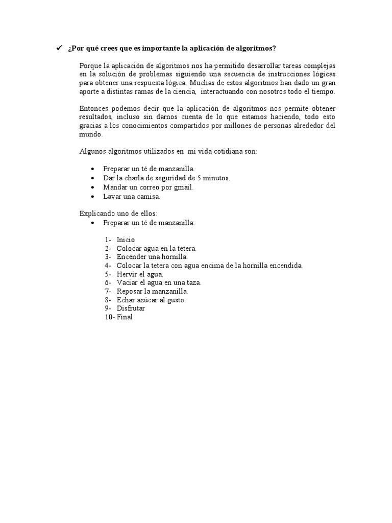 Importancia de Los Algoritmos y Ejemplos | PDF