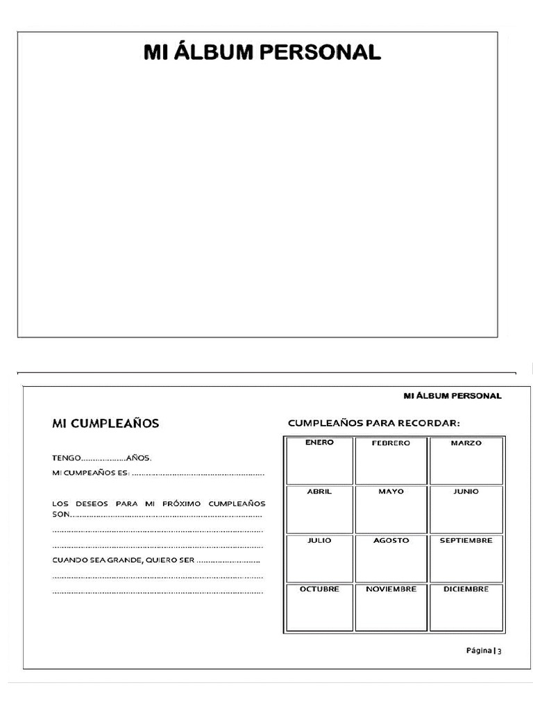 Album Vacio para Imprimir | PDF