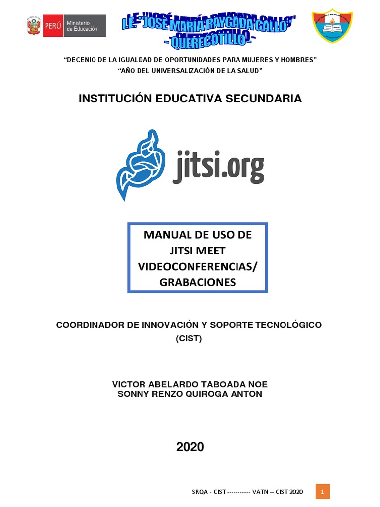 Manual Jitsi Meet JMRG | PDF | Videotelefonía | Youtube