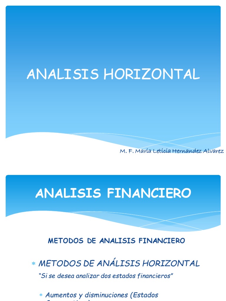 Analisis Horizontal | PDF | Estado de flujo de efectivo | Activo fijo