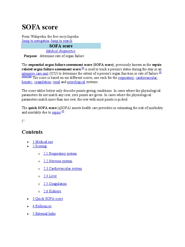 QSOFA | PDF | Medical Emergencies | Human Diseases And Disorders