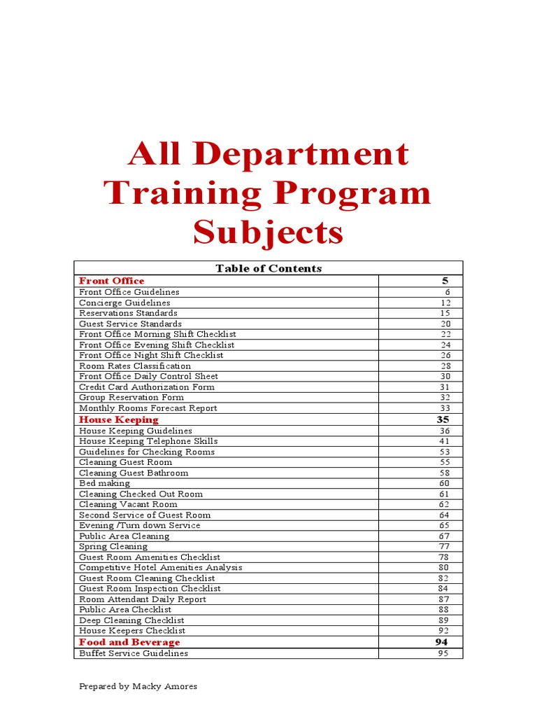 All Department Training Program | PDF | Waiting Staff | Credit Card