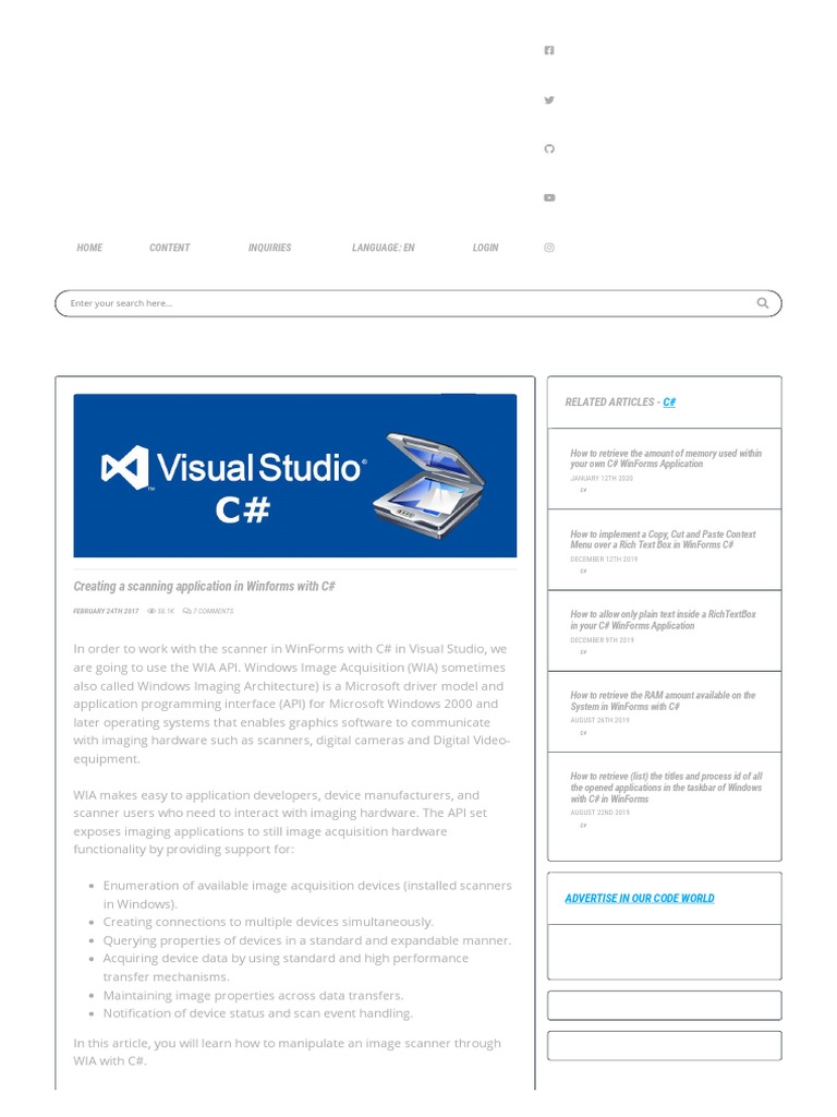Creating A Scanning Application In Winforms With C Our Code World Pdf Image Scanner