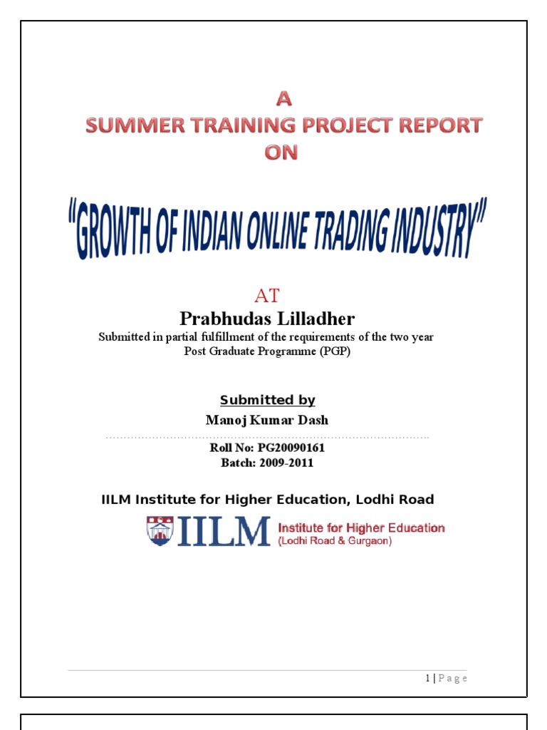 Growth of Indian Online Trading Industry | PDF | Investing Online | Stocks