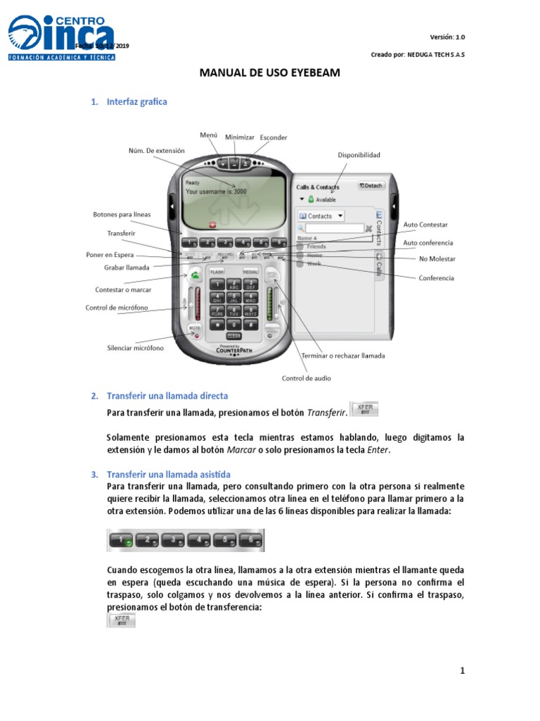 Manual Eyebeam | PDF | Mensaje de voz | Teléfono