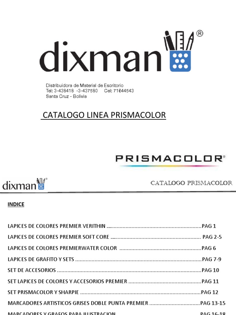 CATALOGO PRISMACOLOR 2019 DIXMAN PDF Comprimido PDF | PDF | Lápiz | Materiales artisticos