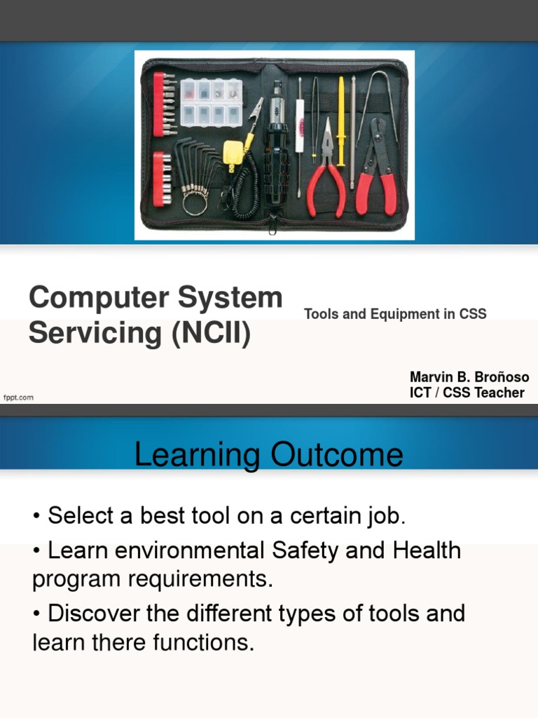 Computer System Servicing (NCII) : Tools and Equipment in CSS | PDF