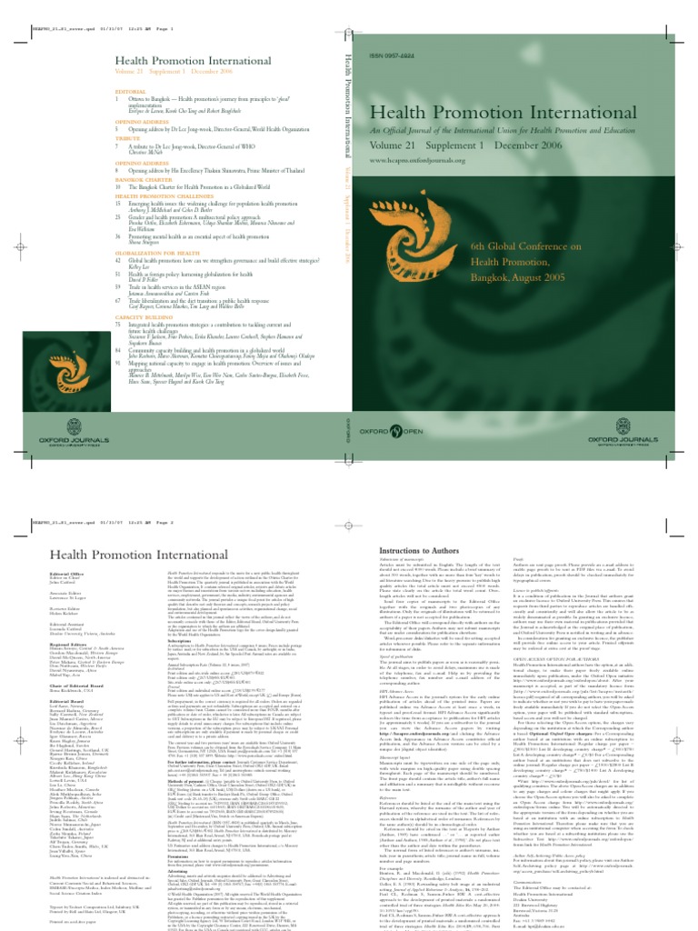 HPR Special Issue | PDF | Health Promotion | Value Added Tax