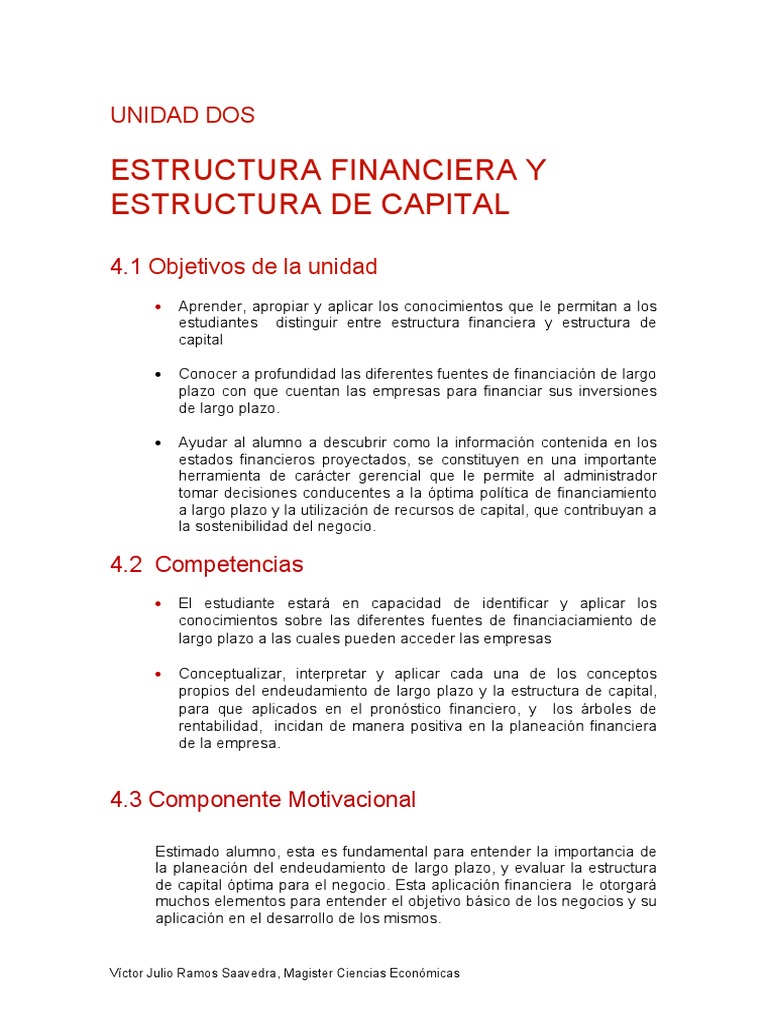 Estructura Financiera y Estructura de Capital | PDF | Compartir (Finanzas) | Bancos