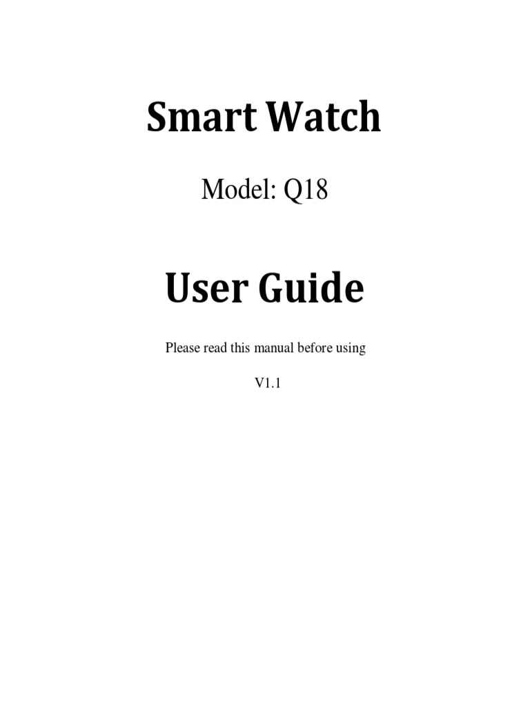 Smart WatchModel Q18 User-Manual-4516845 | PDF | Qr Code | Radio
