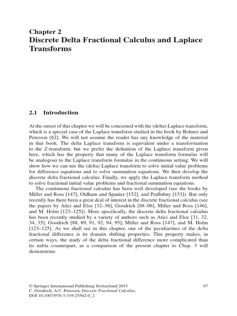 Discrete Delta Fractional Calculus and Laplace Transforms | PDF ...
