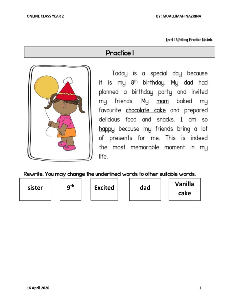 Online Class Year 2 Writing | PDF