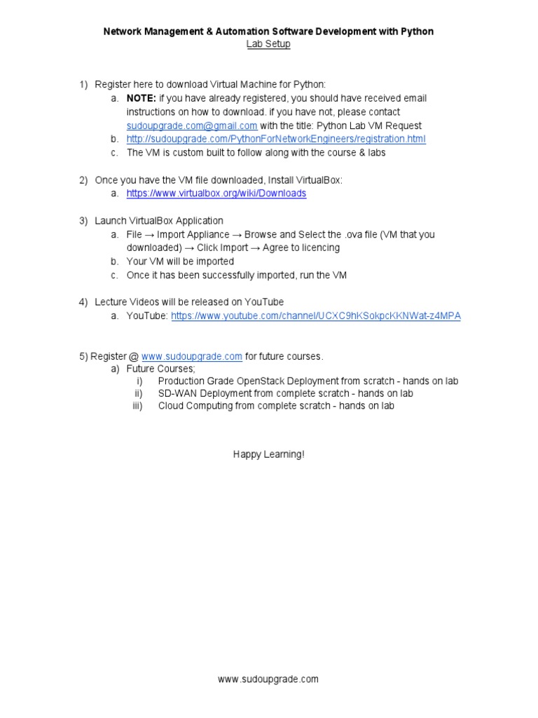 Python Lab Setup | PDF