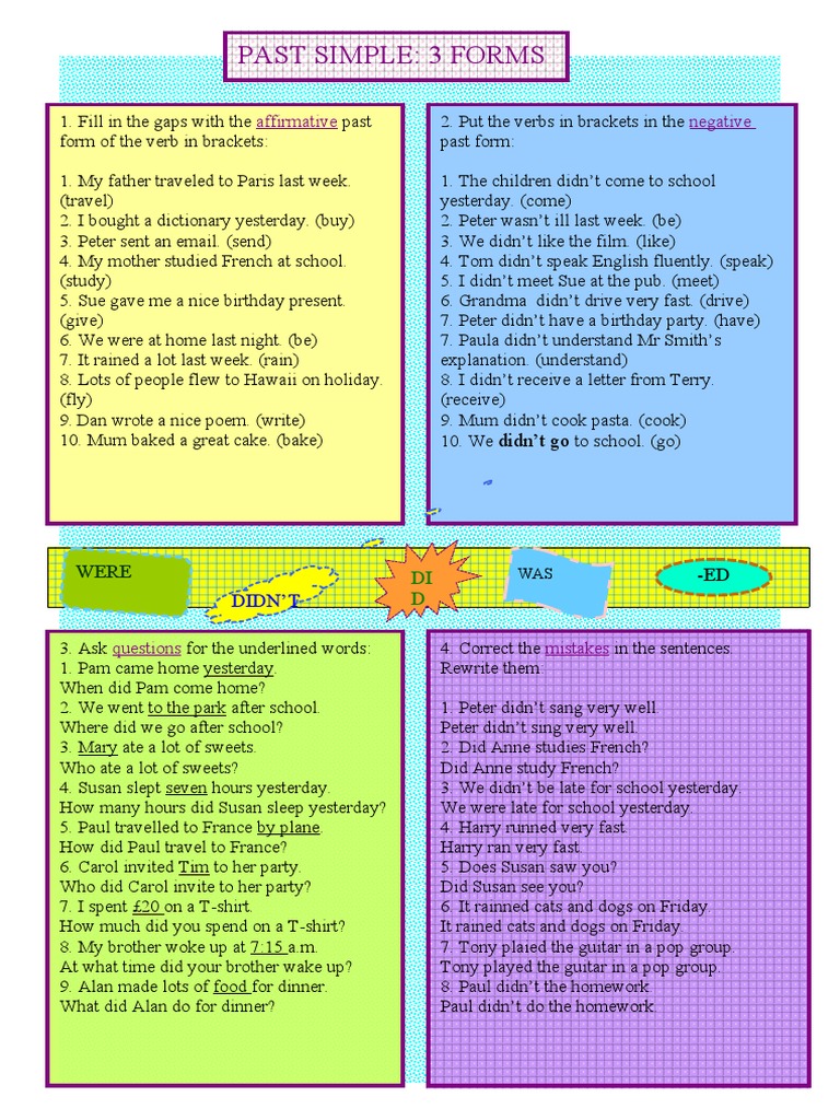 Past Simple All Forms - 12084 | PDF