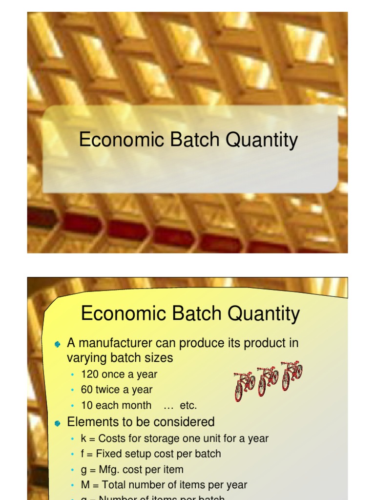 Optimal Economic Batch Quantity Guide | PDF