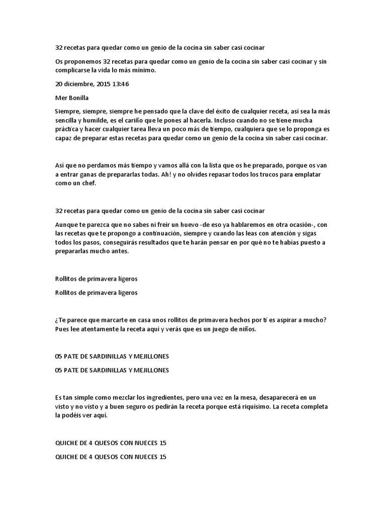 Cocina Recetas | Descargar gratis PDF | Cocina europea | Comida ...