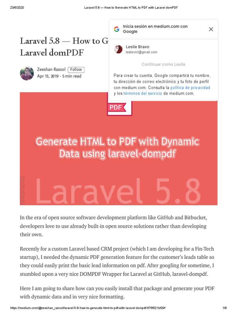 Laravel 5.8 - How To Generate HTML To PDF With Laravel domPDF | PDF | Digital Technology ...