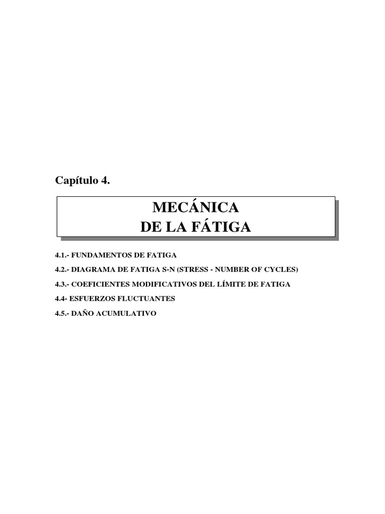 Capitulo 4 Fatiga | PDF | Fatiga (material) | Estrés (Mecánica)