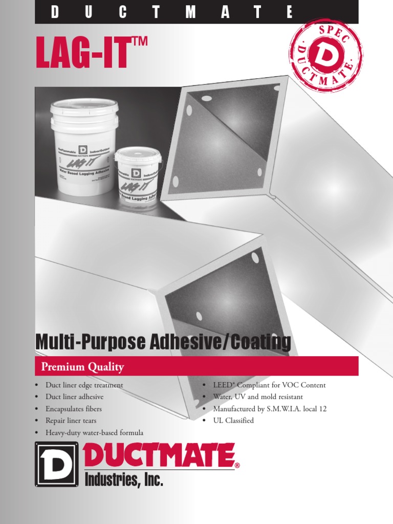 Ductmate Lag It | PDF | Duct (Flow) | Damages