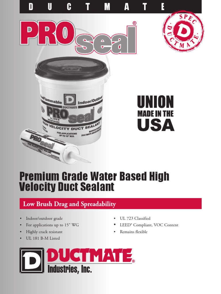 Ductmate Pro Seal PDF | PDF | Duct (Flow) | Damages