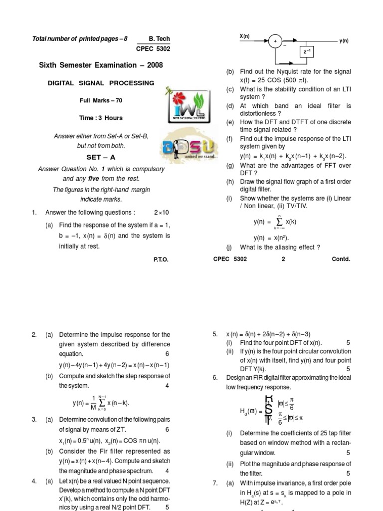 Digital Signal Processing CPEC 5302 | PDF | Theoretical Computer Science | Signal Processing