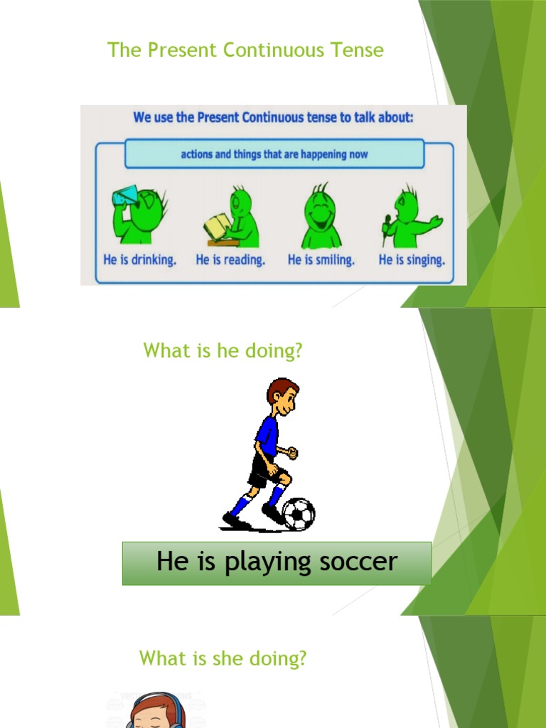 Present Continuous PowerPoint | PDF | Question | Verb