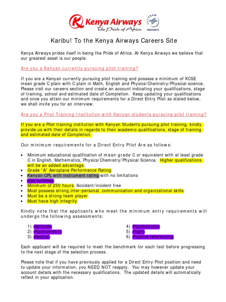 Direct Entry Pilot Application Procedures | PDF