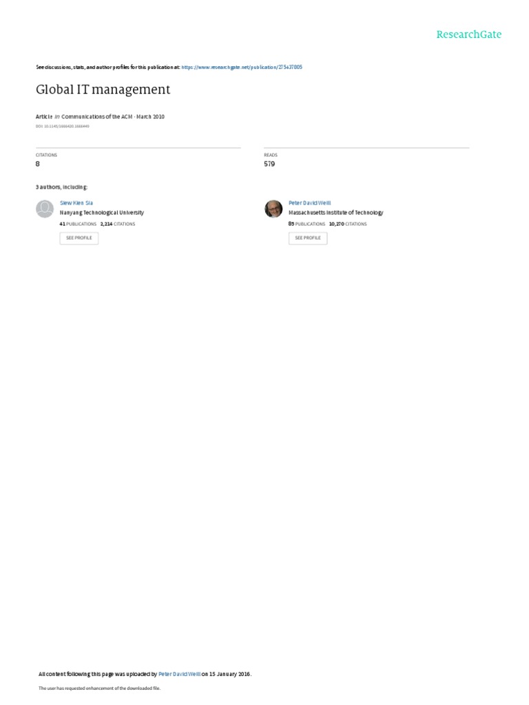 Global IT Management | PDF | Innovation | Multinational Corporation