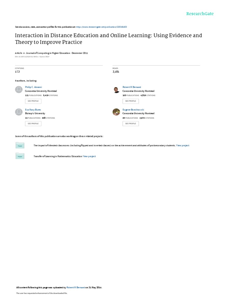 Interaction in Distance Education and Online Learning Using Evidence ...