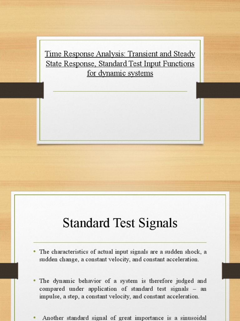 Time Response Analysis: Transient and Steady State Response, Standard ...