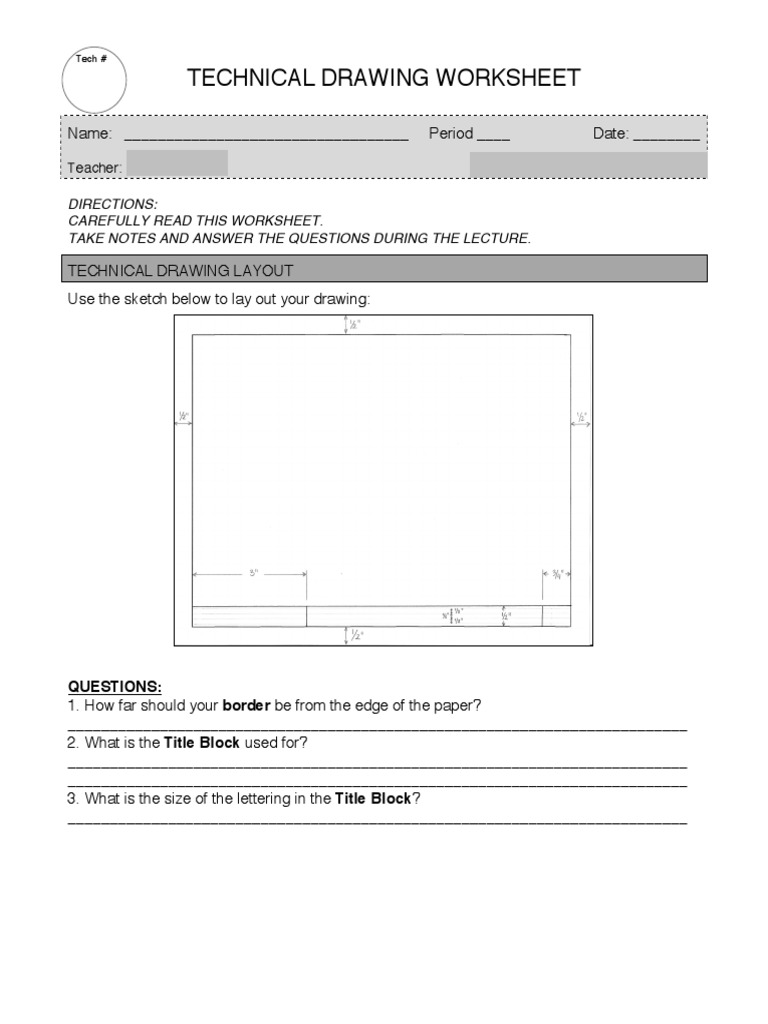 Technical Drawing Worksheet: Teacher: Mrs. Di Sclafani | PDF ...