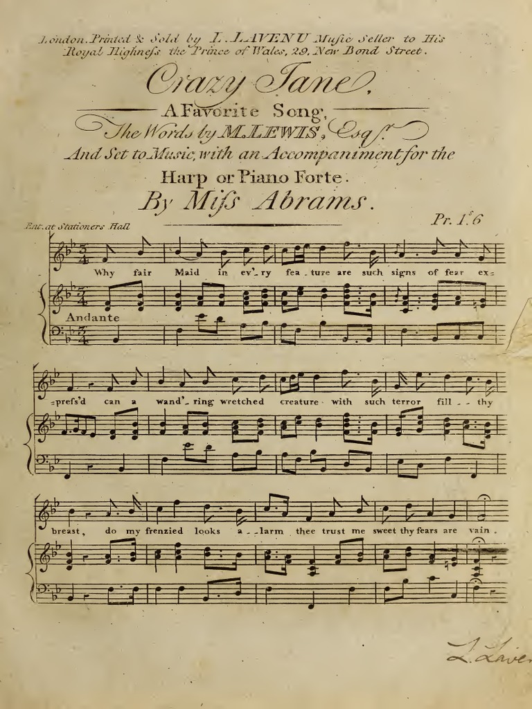"Crazy Jane: A Musical Composition" | PDF